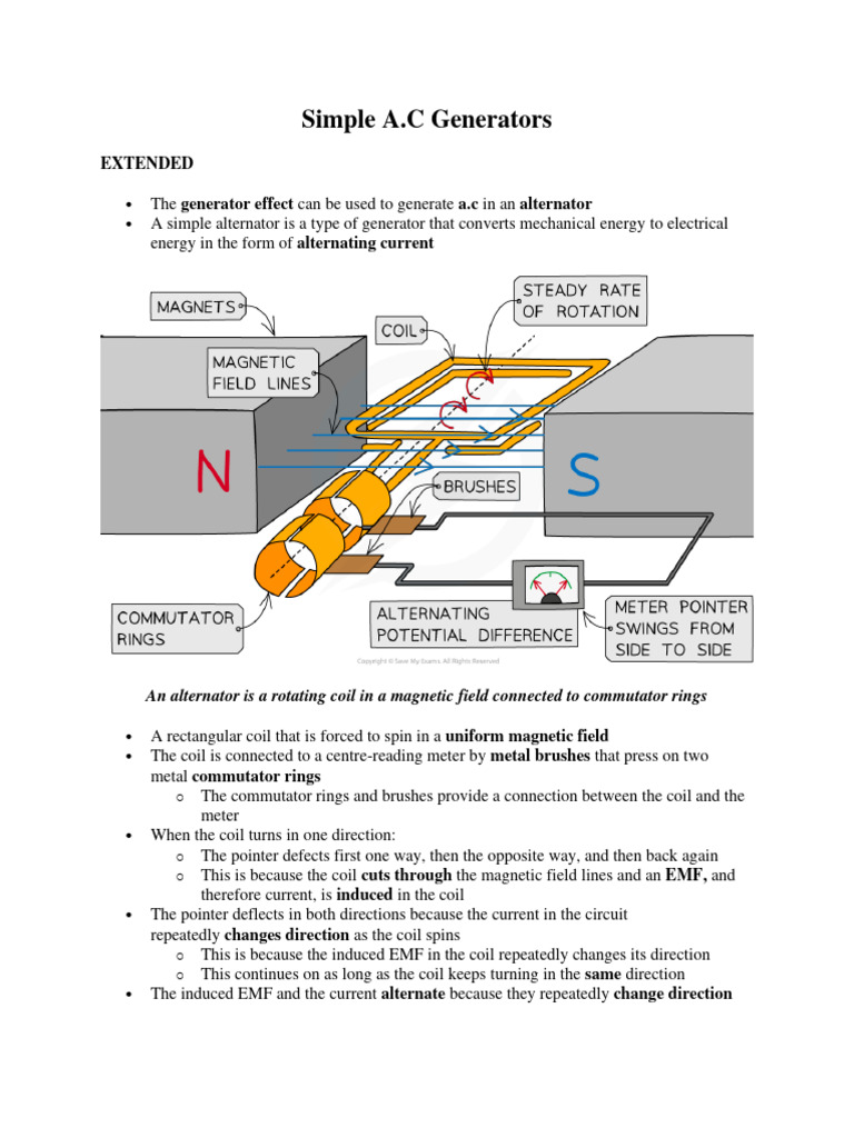 Simple A.C Generators: Extended | PDF