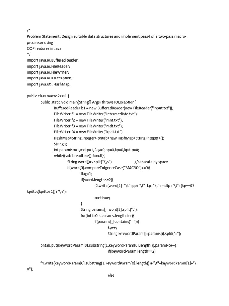 Macro Pass1 | PDF | Computing | Software