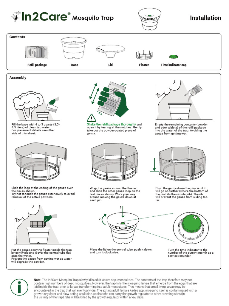 In2Care Mosquito Trap User Manual 2019 | PDF | Insects And Humans ...