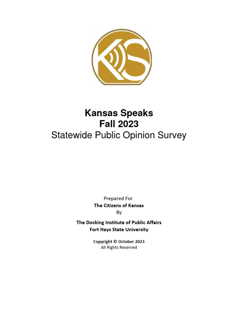 2023 Kansas Speaks Report Final Revised 10-30-23 | PDF | Survey ...