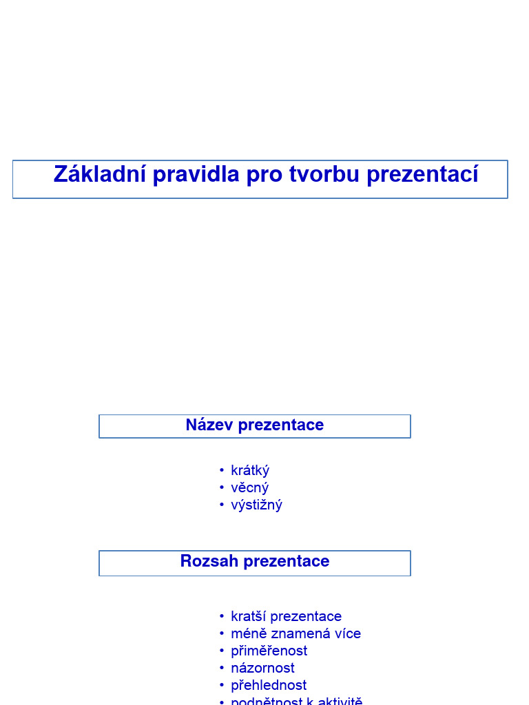 Prezentace - Zakladni Pravidla | PDF