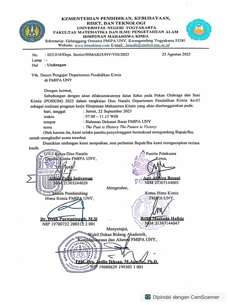 016 - Undangan Dosen Pengajar | PDF