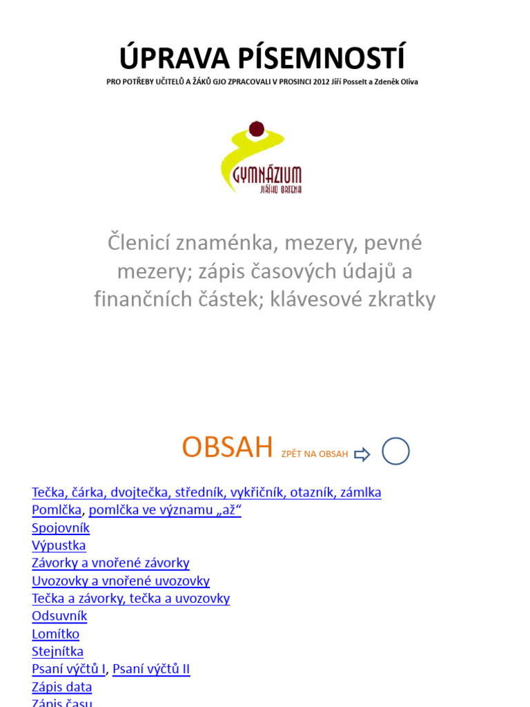 Úprava Písemností | PDF