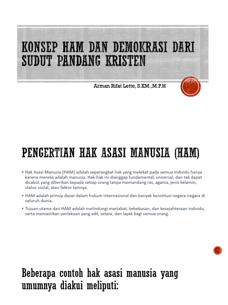 Konsep HAM Dan Demokrasi Dari Sudut Pandang Kristen | PDF