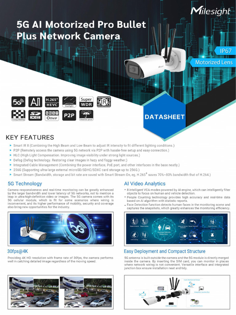 5G AI Motorized Pro Bullet Plus Network Camera | PDF | Session ...