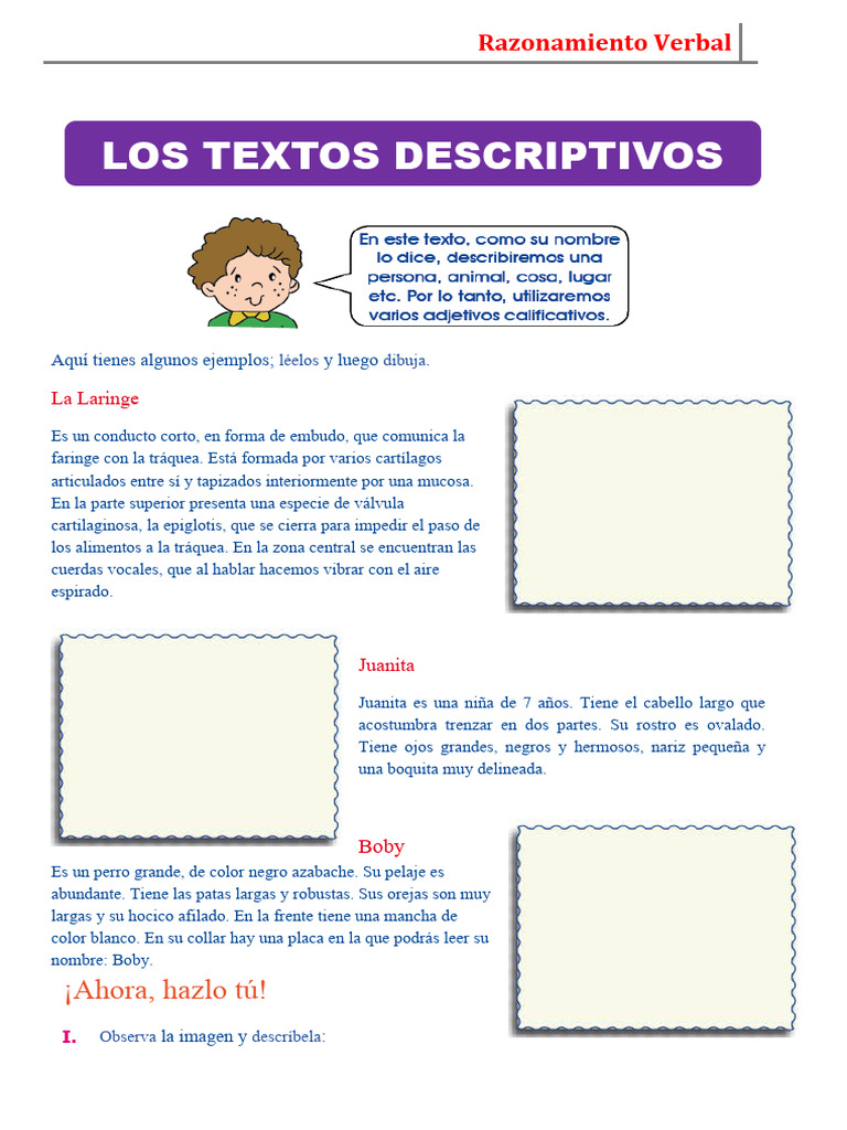 Ejemplos de Textos Descriptivos para Niños | PDF