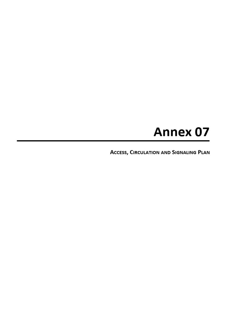 Annex 7. Access, Circulation and Signaling Plan | PDF