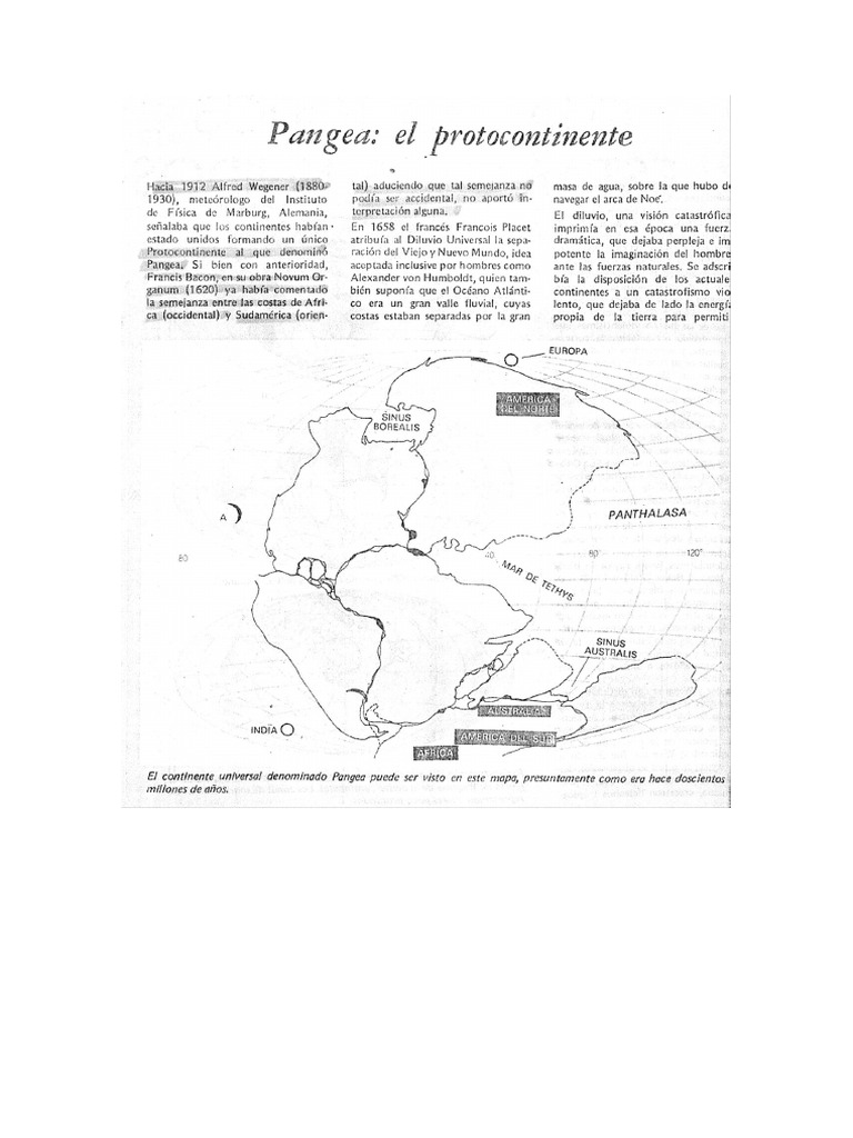 Pangea El Protocontinente. | PDF