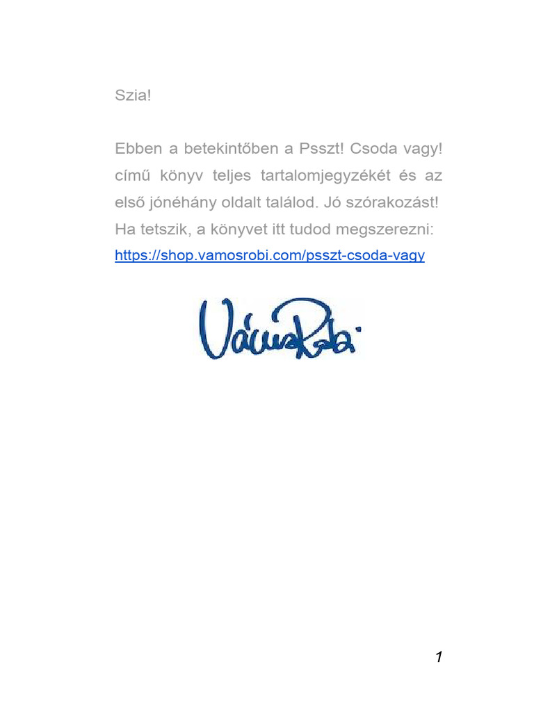 PSSZT Csoda Vagy Konyv Betekinto Vamos Robi | PDF