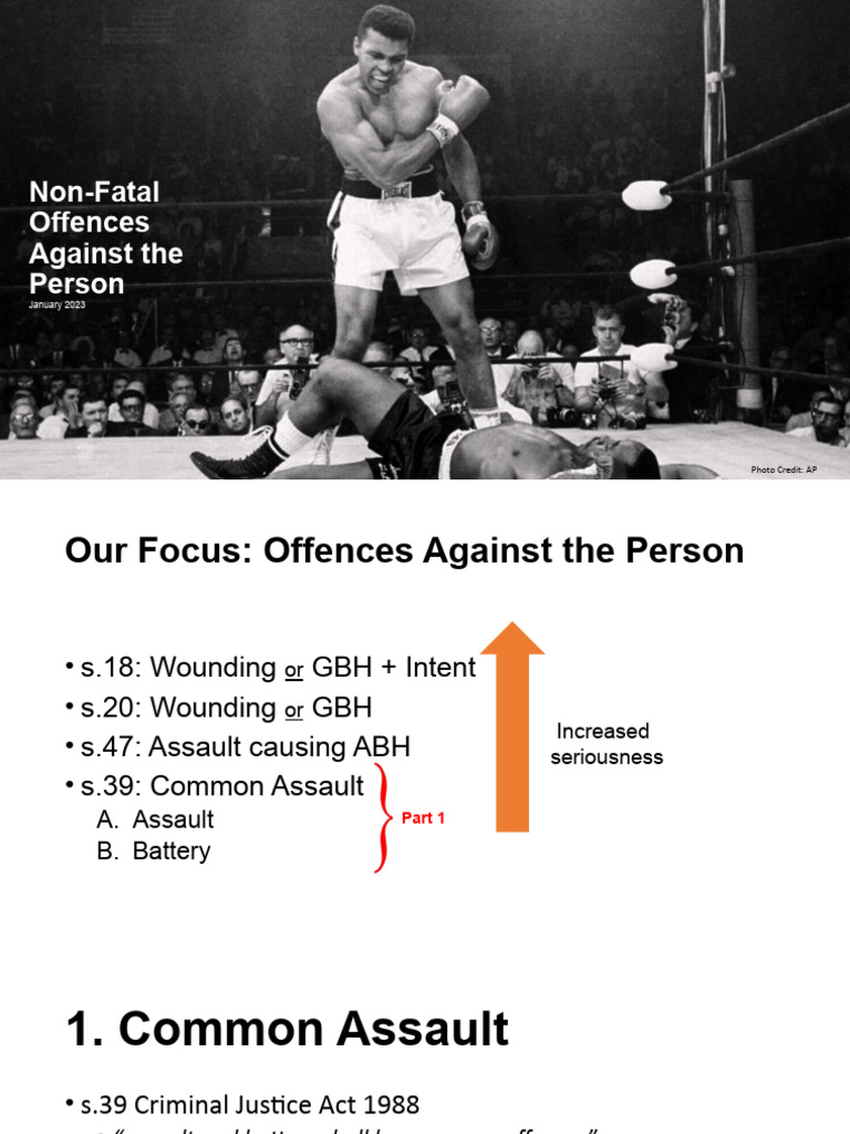 Non-Fatal Offences Against the Person Guide | PDF | Assault | Battery ...