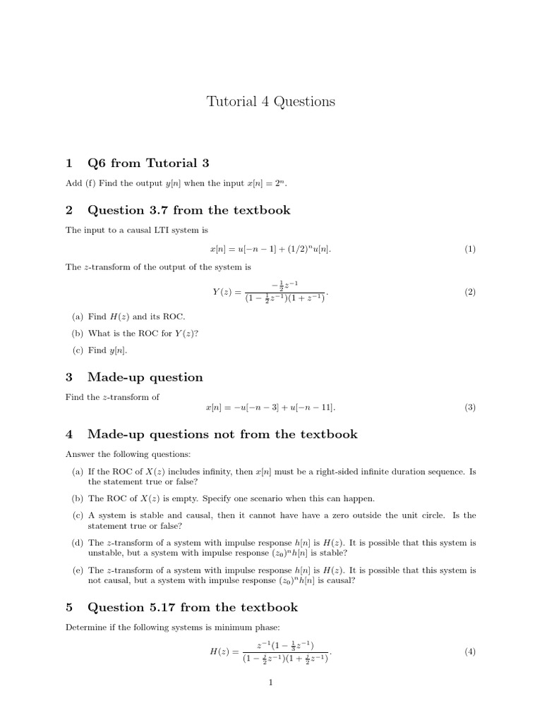 Tutorial 4 Questions | PDF | Electrical Engineering | Computing