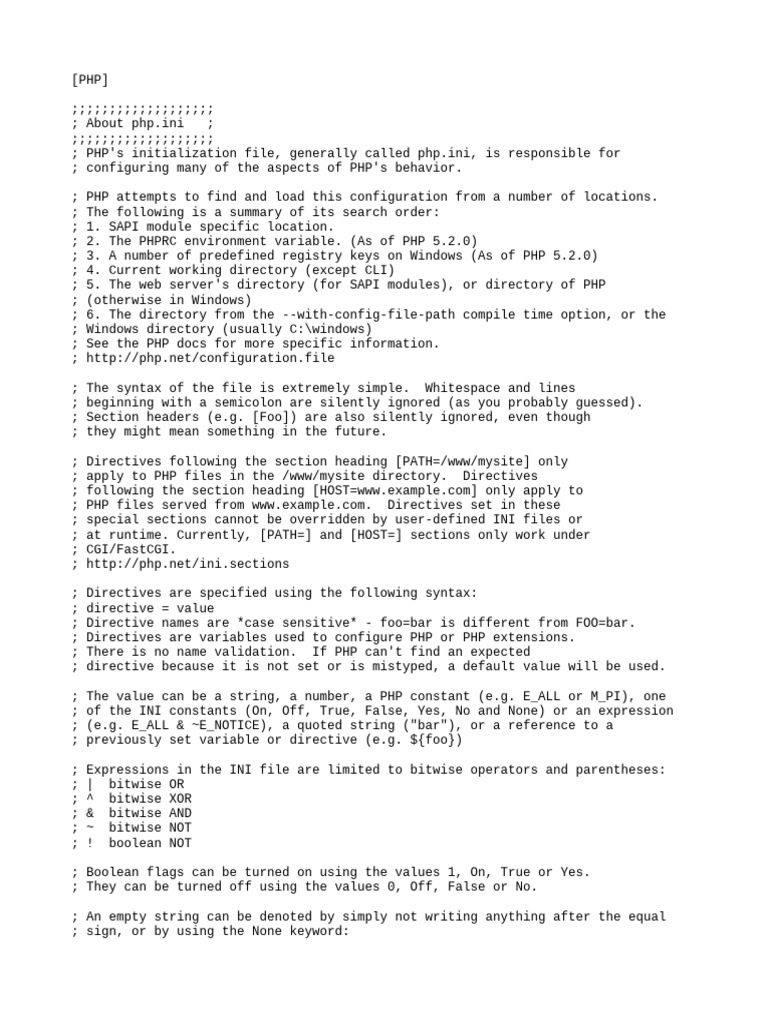 PHP Ini | PDF | Php | Web Server