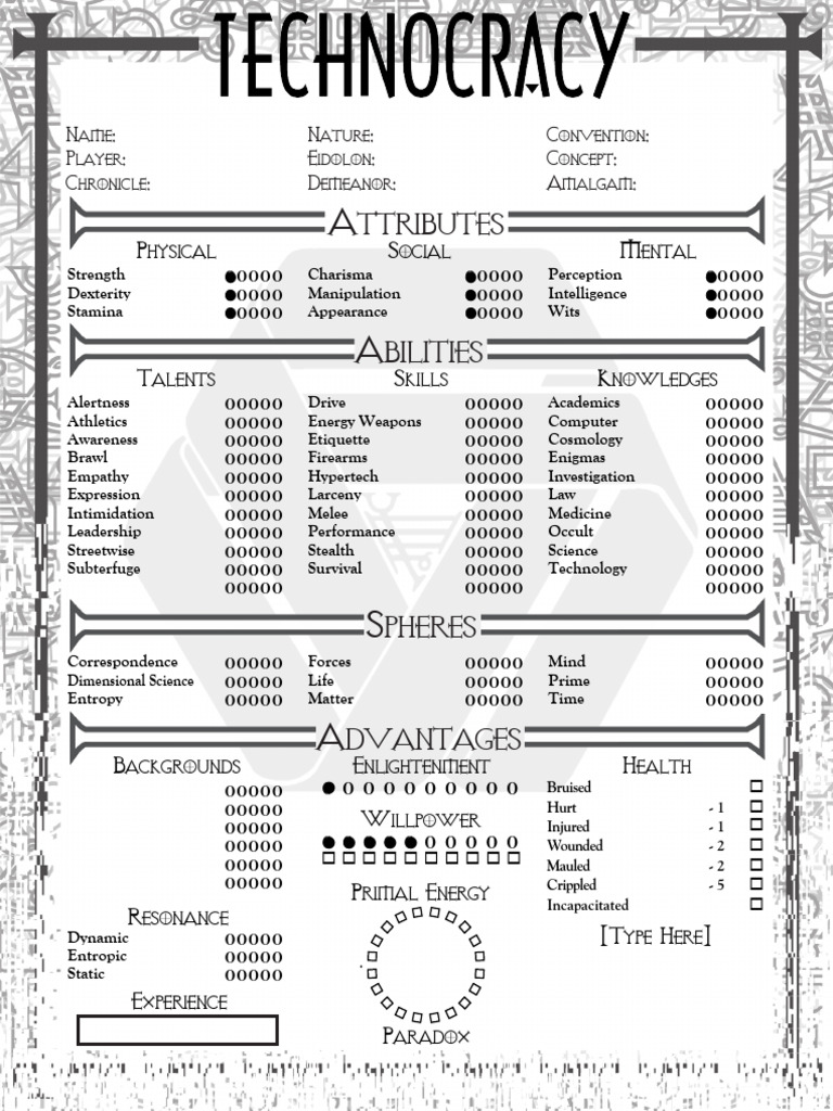 Mage V20 Technocracy Editable | PDF