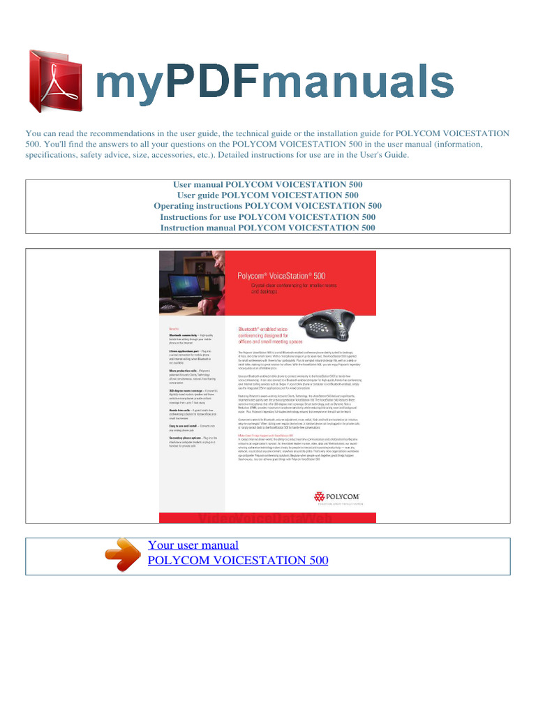 user-manual-POLYCOM-VOICESTATION 500-E | PDF | Microphone | Electronics