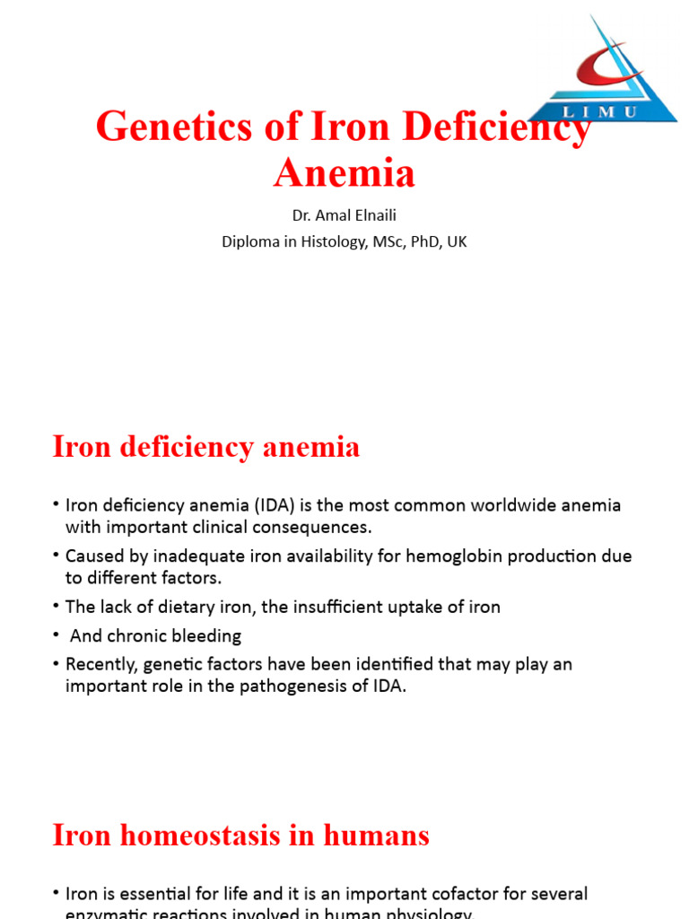 Iron Deficiency Anemia Genetics | PDF | Anemia | Biochemistry