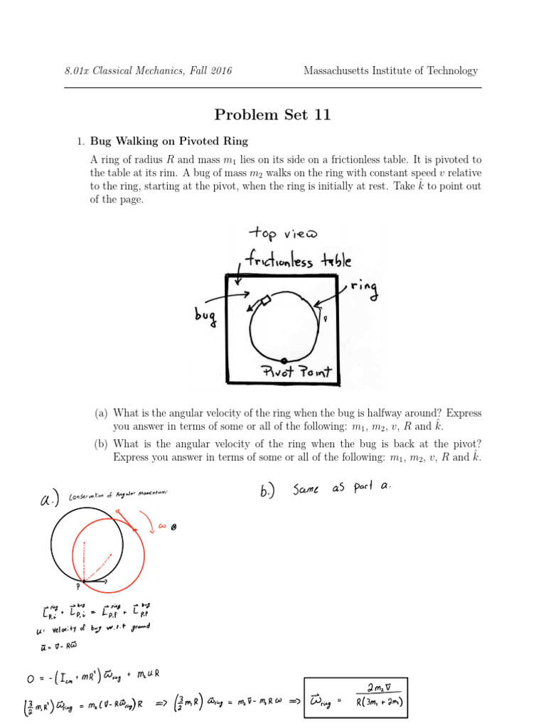 MIT8 01F16 Pset11 | PDF | Geometry | Scientific Phenomena