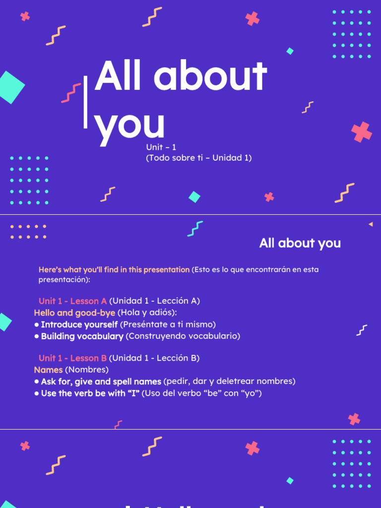 Unit 1 - Lesson A and B | PDF | Artes del Lenguaje y Comunicación