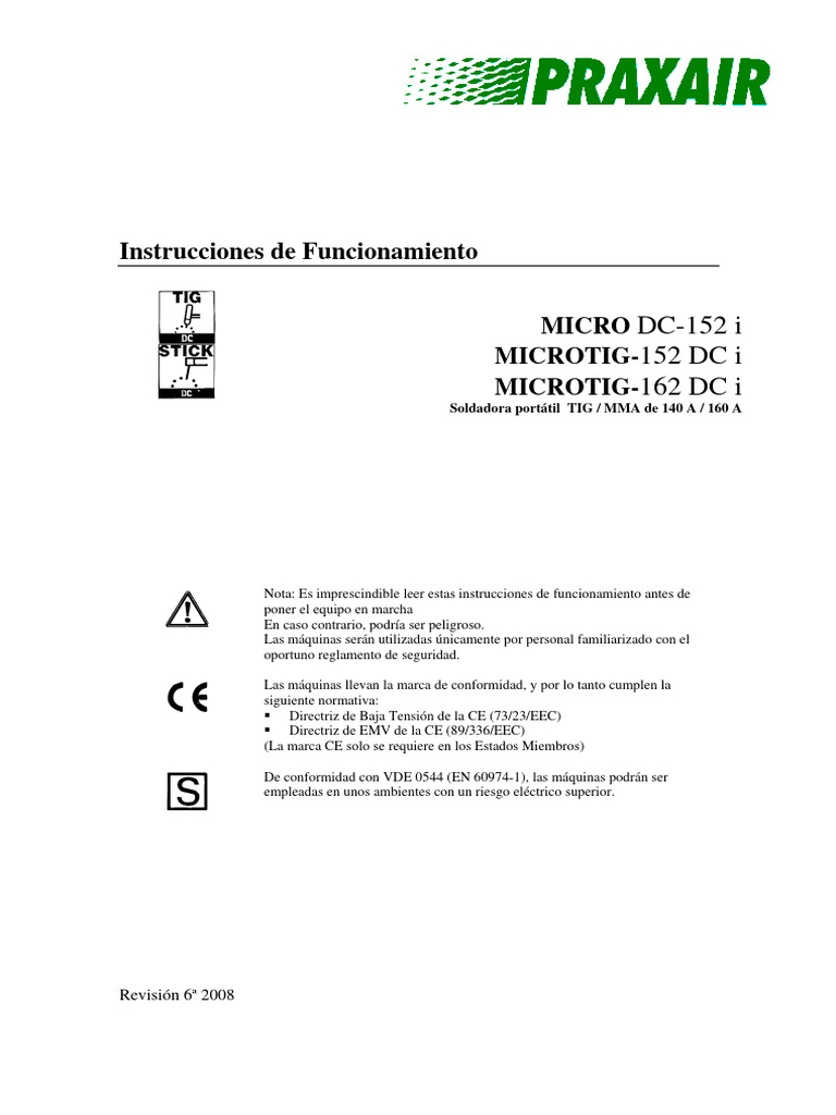 Manual Micro Dc-152i Microtig-152-162 Dci Rev.6 Oct.2008 2 | PDF ...