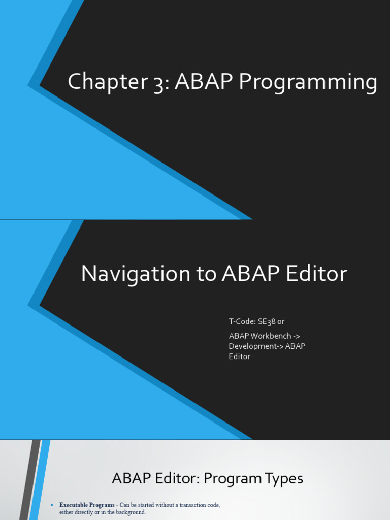 Chapter 3 ABAP Editor (Write Statement and Elementary Data Types) | PDF ... Chapter 3 ABAP Editor (Write Statement and Elementary Data Types) | PDF ...
