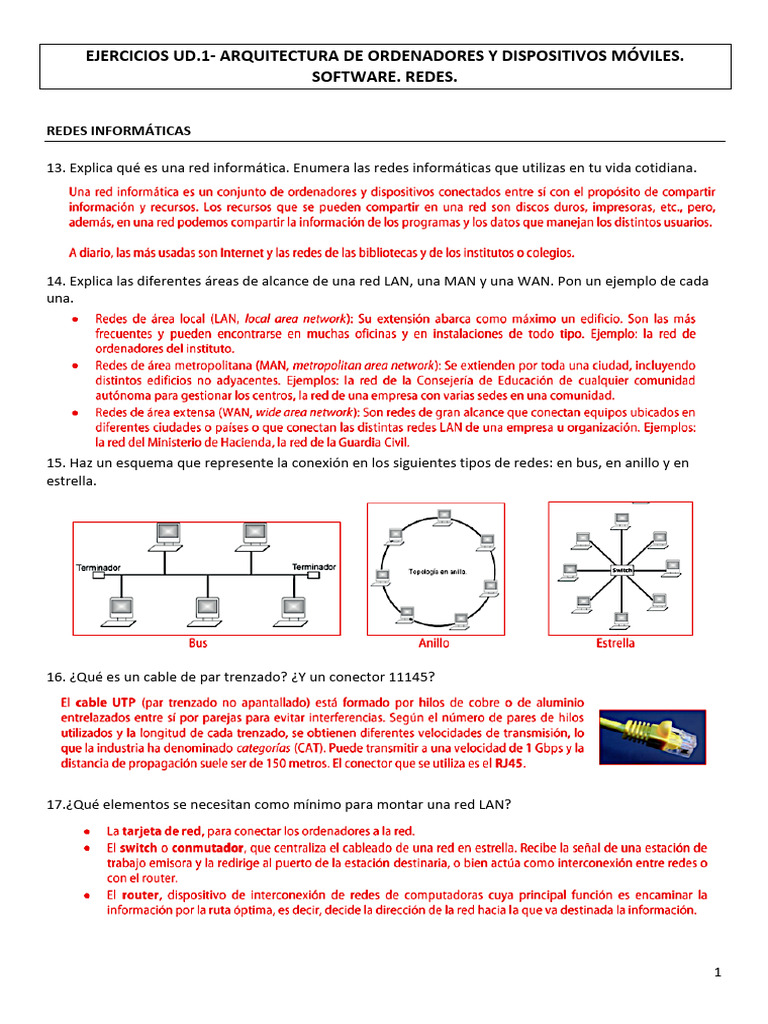 Corrección Ud.1 - Ejercicios 13-20 | PDF