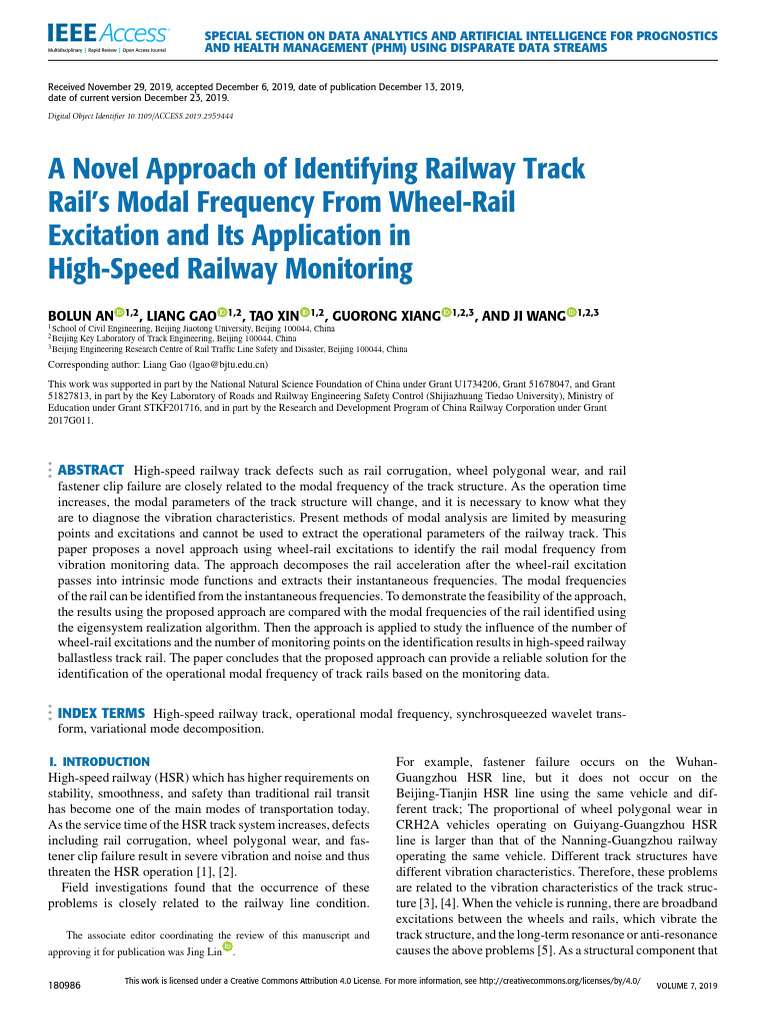 A Novel Approach of Identifying Railway Track Rails Modal Frequency From Wheel-Rail Excitation ...