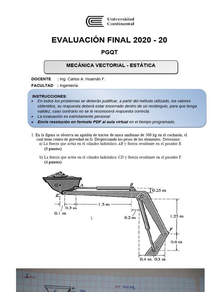 EVALUACIÓN FINAL Estática C01 | PDF