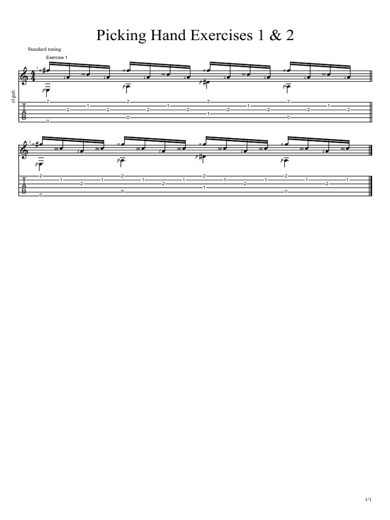 Picking Hand Exercises 1 & 2 | PDF