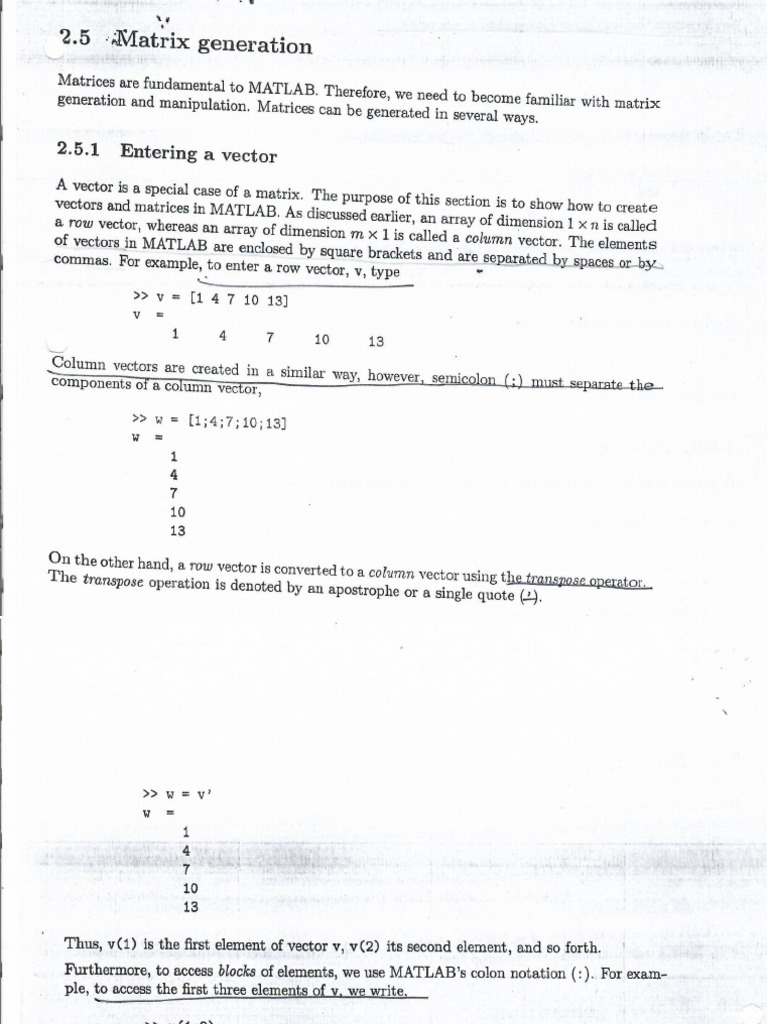 Lecture (Matrices Operations) | PDF