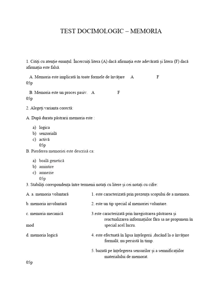 Test Docimologic | PDF