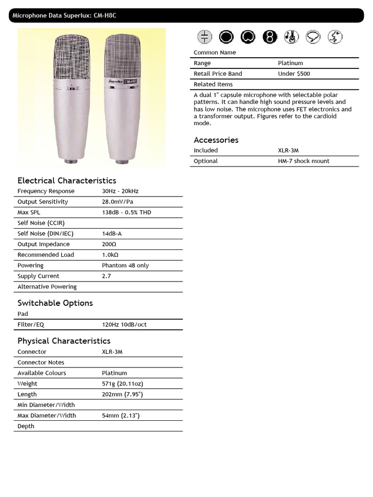 Superlux CM H8C | PDF