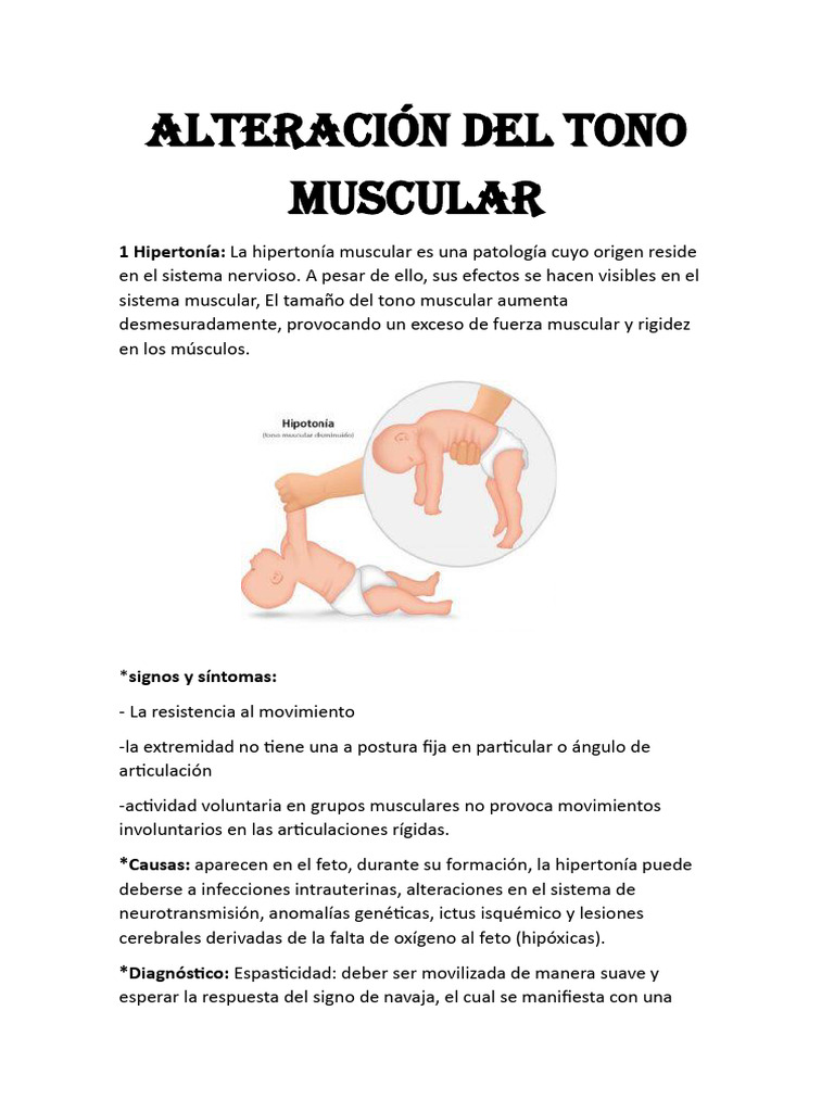 Alteración Del Tono Muscular | PDF | Relaciones personales, crianza y ...