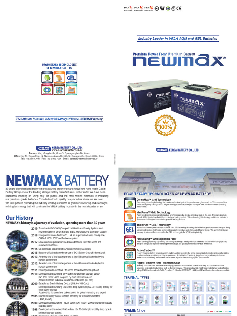 Korea Battery Product Catalogue 2023 | PDF | Rechargeable Battery ...
