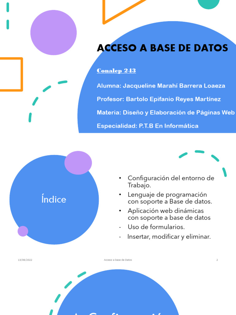 ACCESO A BASE DE DATOS - Jacqueline603 | PDF | Script Java | Página web