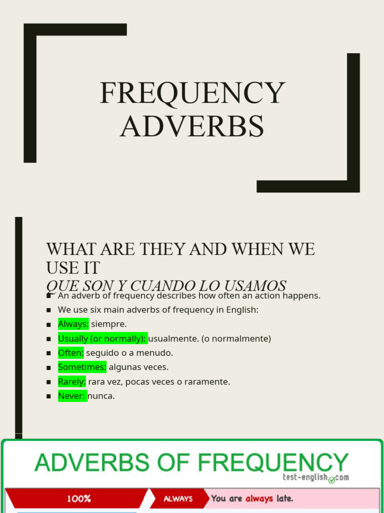 Frequency Adverbs | PDF