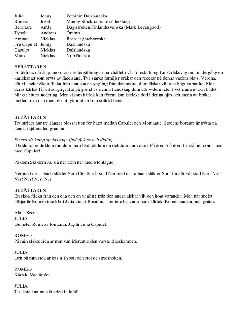 Romeo Och Julia2 | PDF