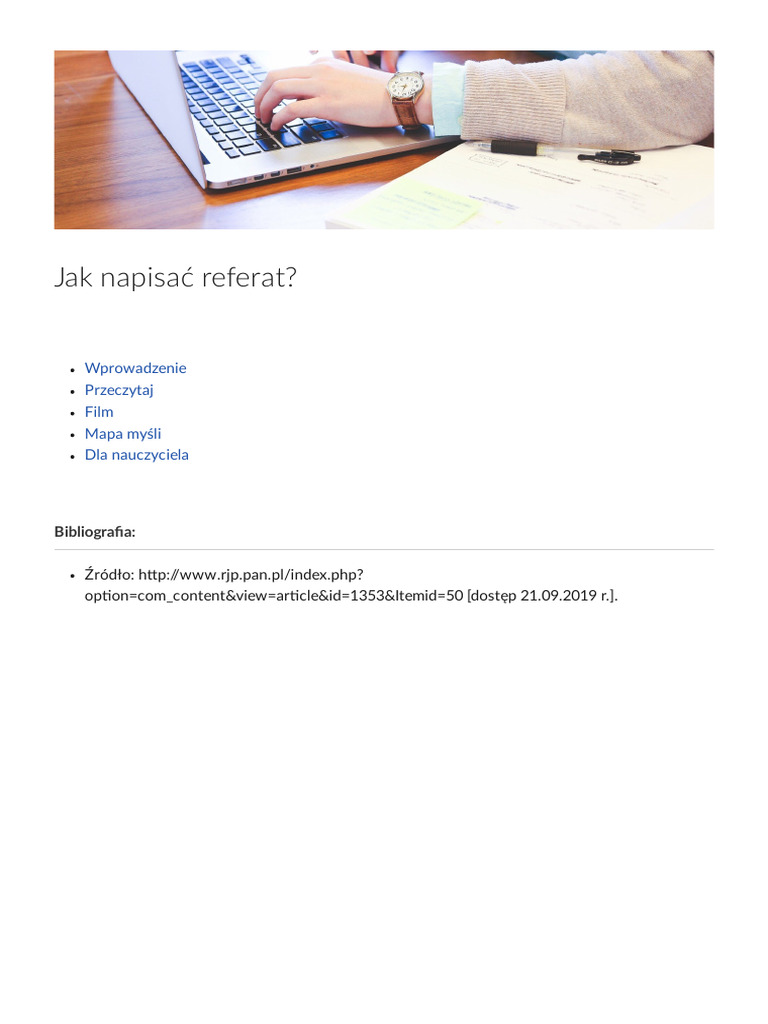 Jak Napisac Referat | PDF