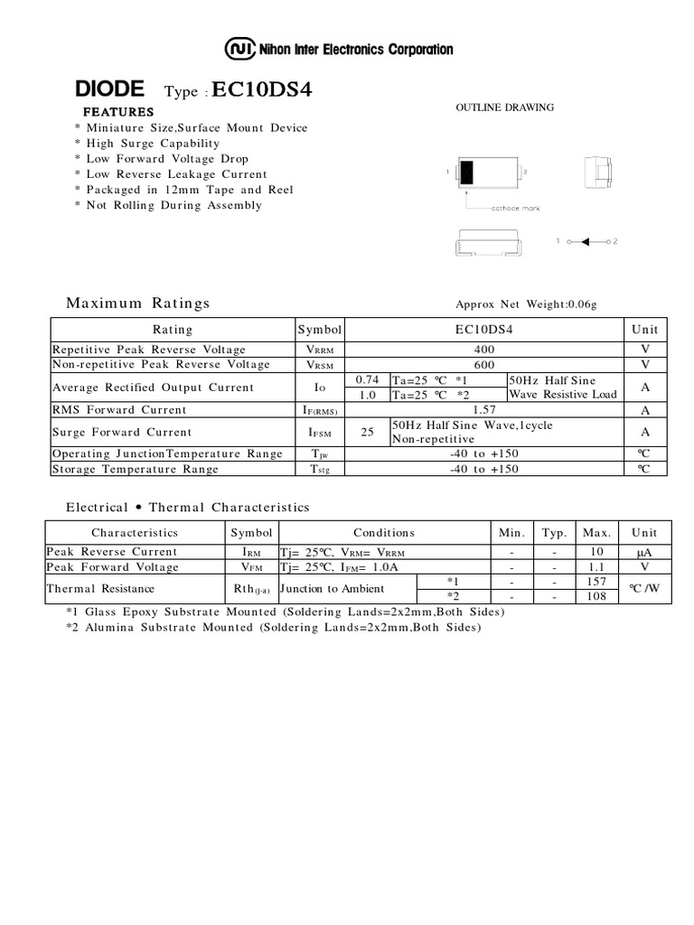 Dioda Marking D4 | PDF | Rectifier | Computer Engineering