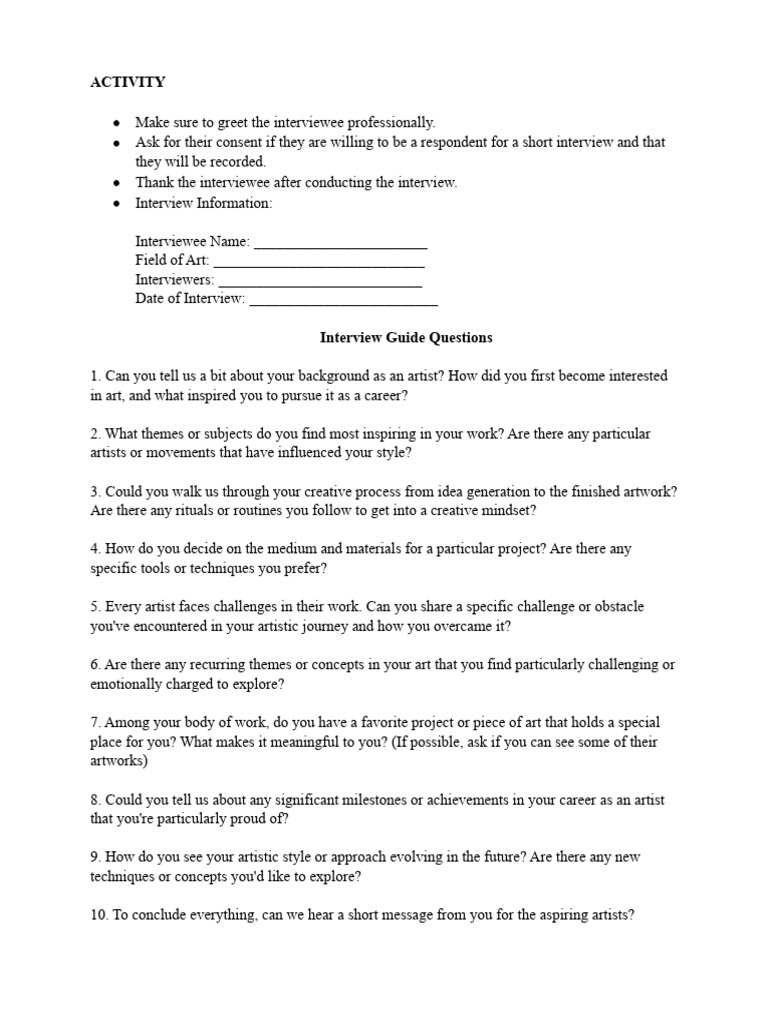 Interview Questions and Rubric | PDF | Interview | Communication Interview Questions and Rubric | PDF | Interview | Communication