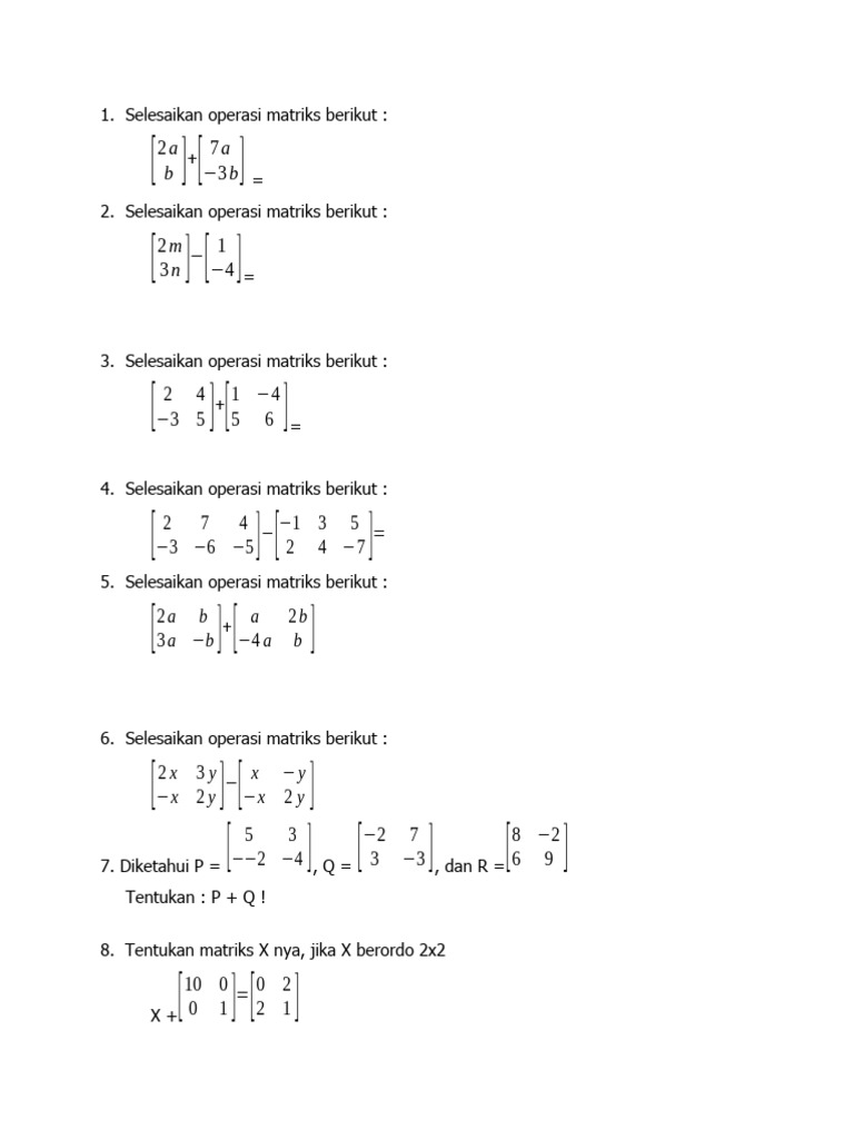 Matrix Soal Pdf