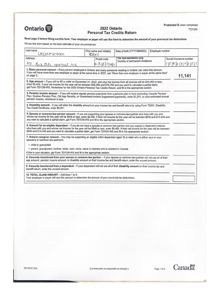 Protected B When Completed 2 | PDF