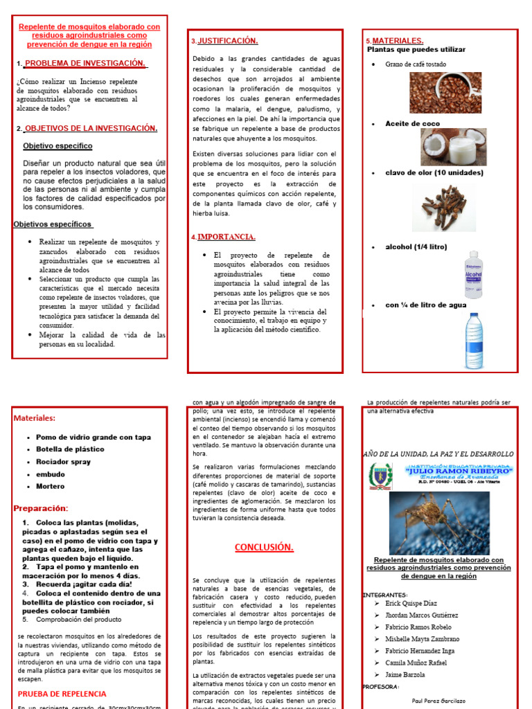 Triptico Repelente | PDF | Residuos | café
