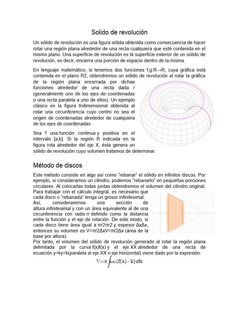 Solido de revolución | PDF | Rotación | Sistema coordinado