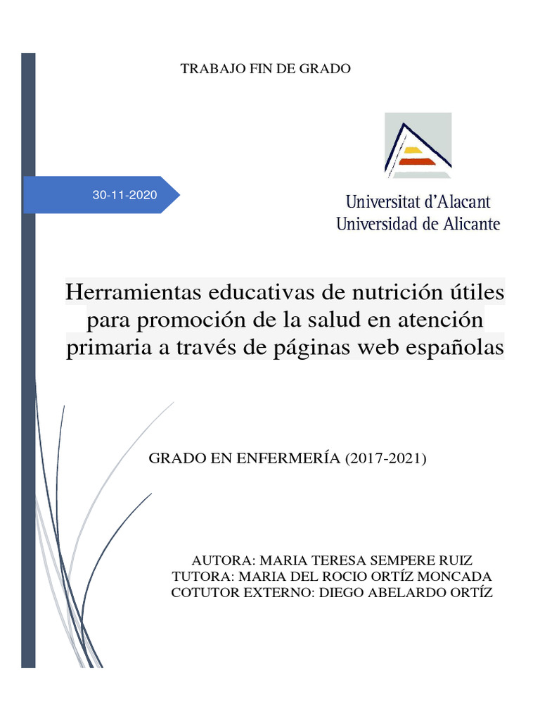 TFG Maria Teresa Sempere Ruiz | PDF | Obesidad | Enfermería