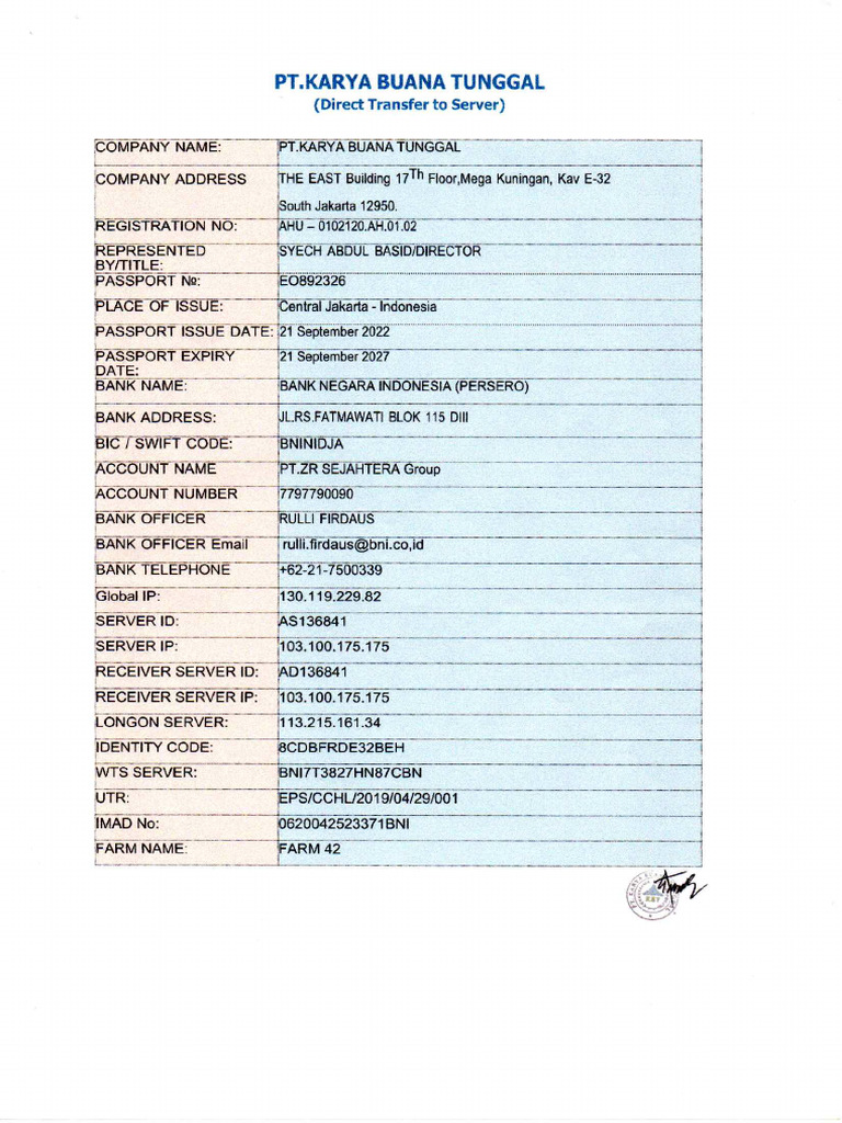 Pt. Karya Buana Tunggal (12954) | PDF