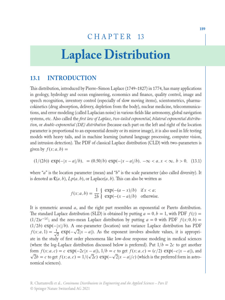 Laplace Distribution Pdf Exponential Function Statistics