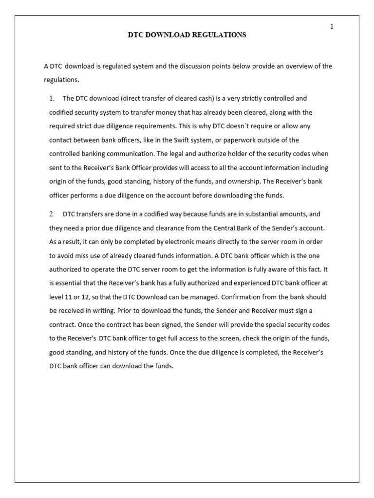 DTC Download Regulations Overview | PDF | Banks | European Central Bank