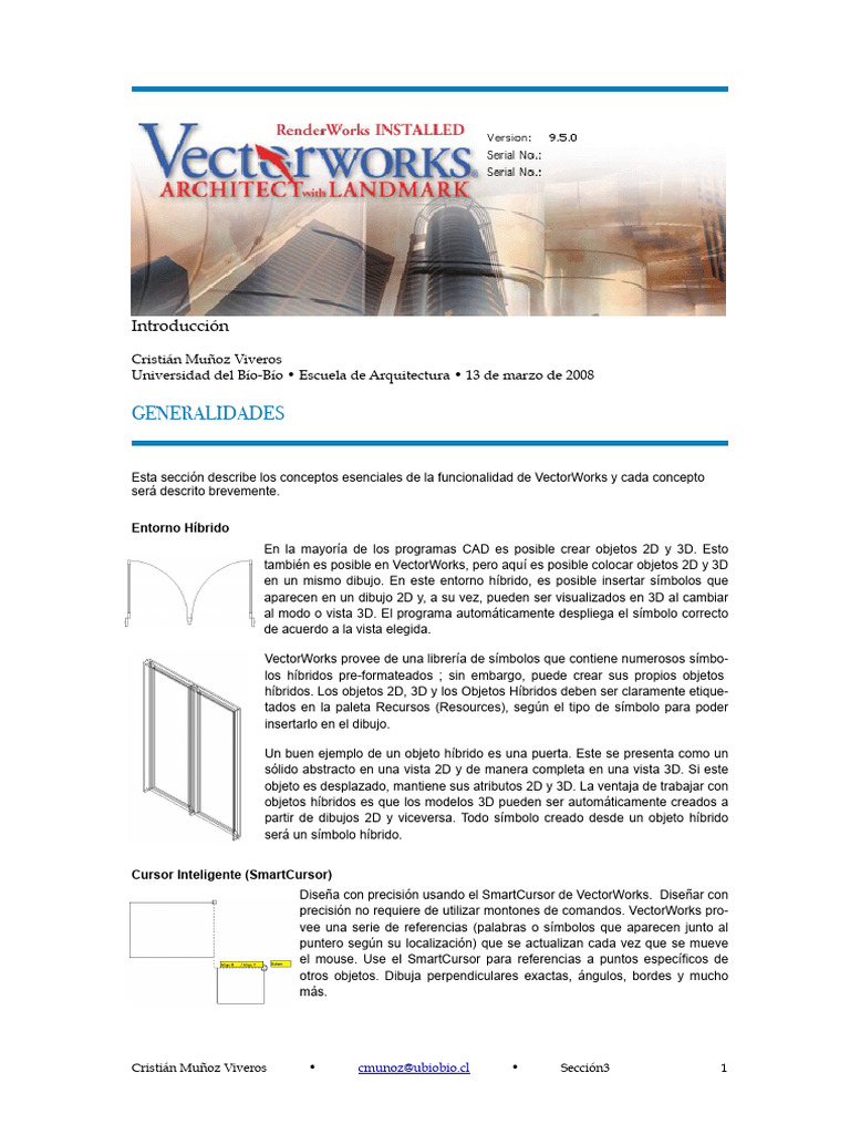 VectorWorks: Funcionalidades Clave | PDF | Dibujo | Ventana (informática)