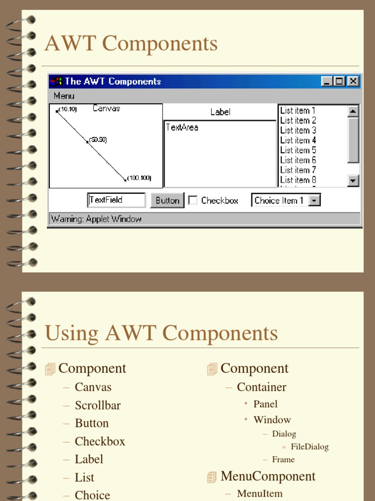 AWT Components Guide for Developers | PDF | Software