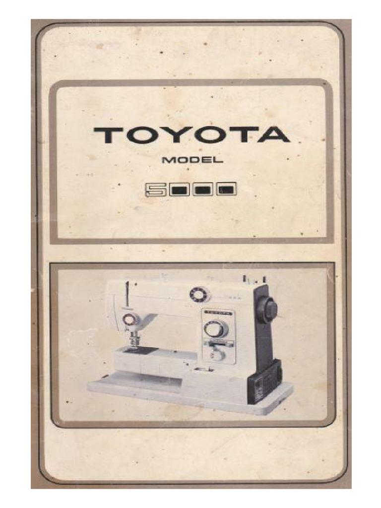 Toyota Model 5000 Sewing Machine Manual | PDF