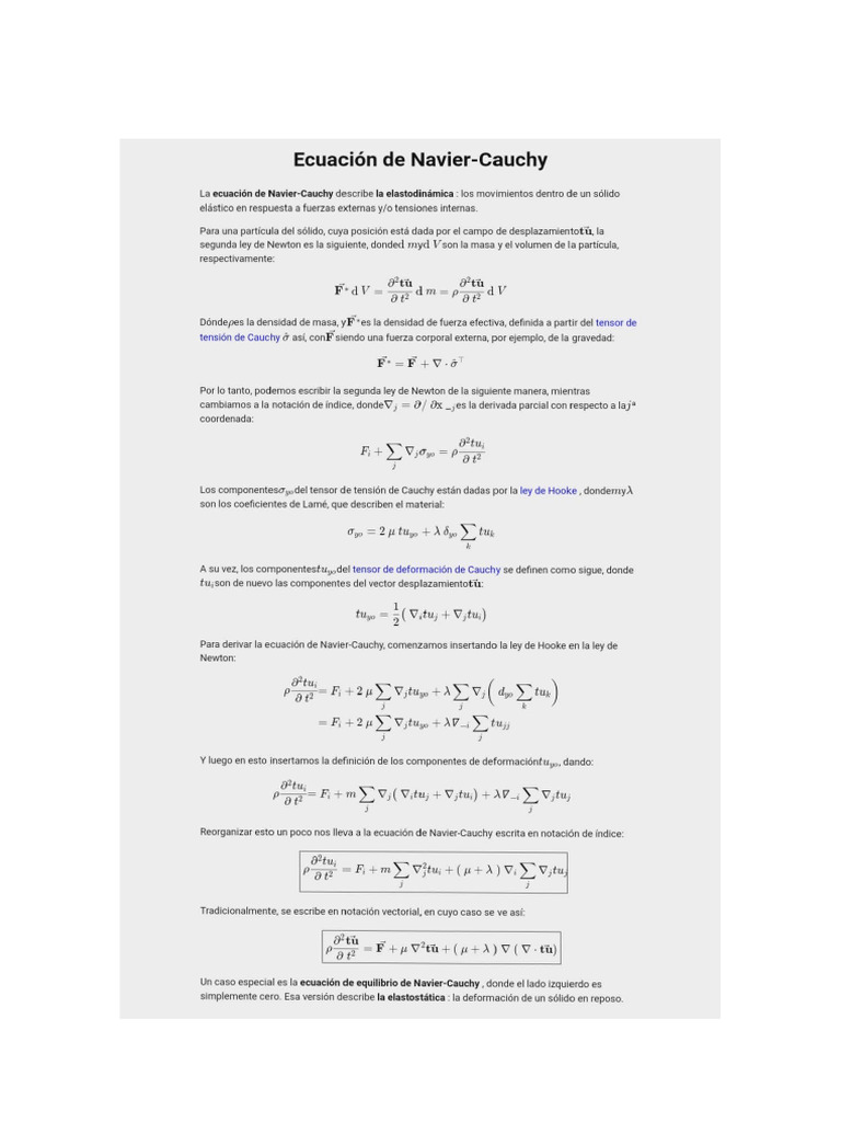 Navier-cauchy | PDF